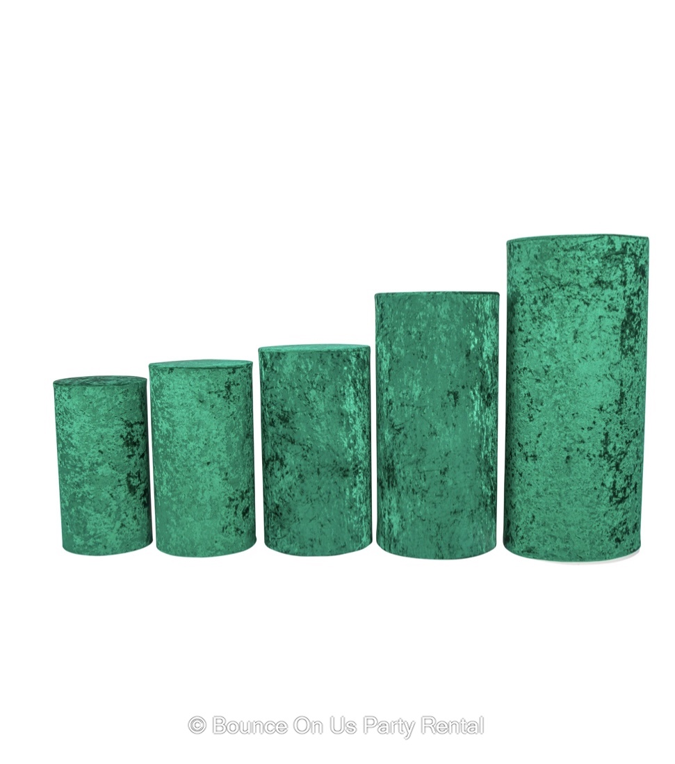 Emerald Green Cylinder Pedestal Stands 4 pcs/set - Bounce House ...